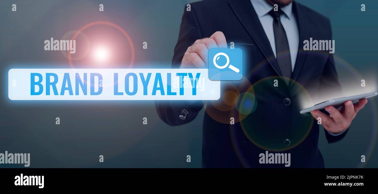 Hand writing sign Brand Loyalty, Conceptual photo Repeat Purchase ...