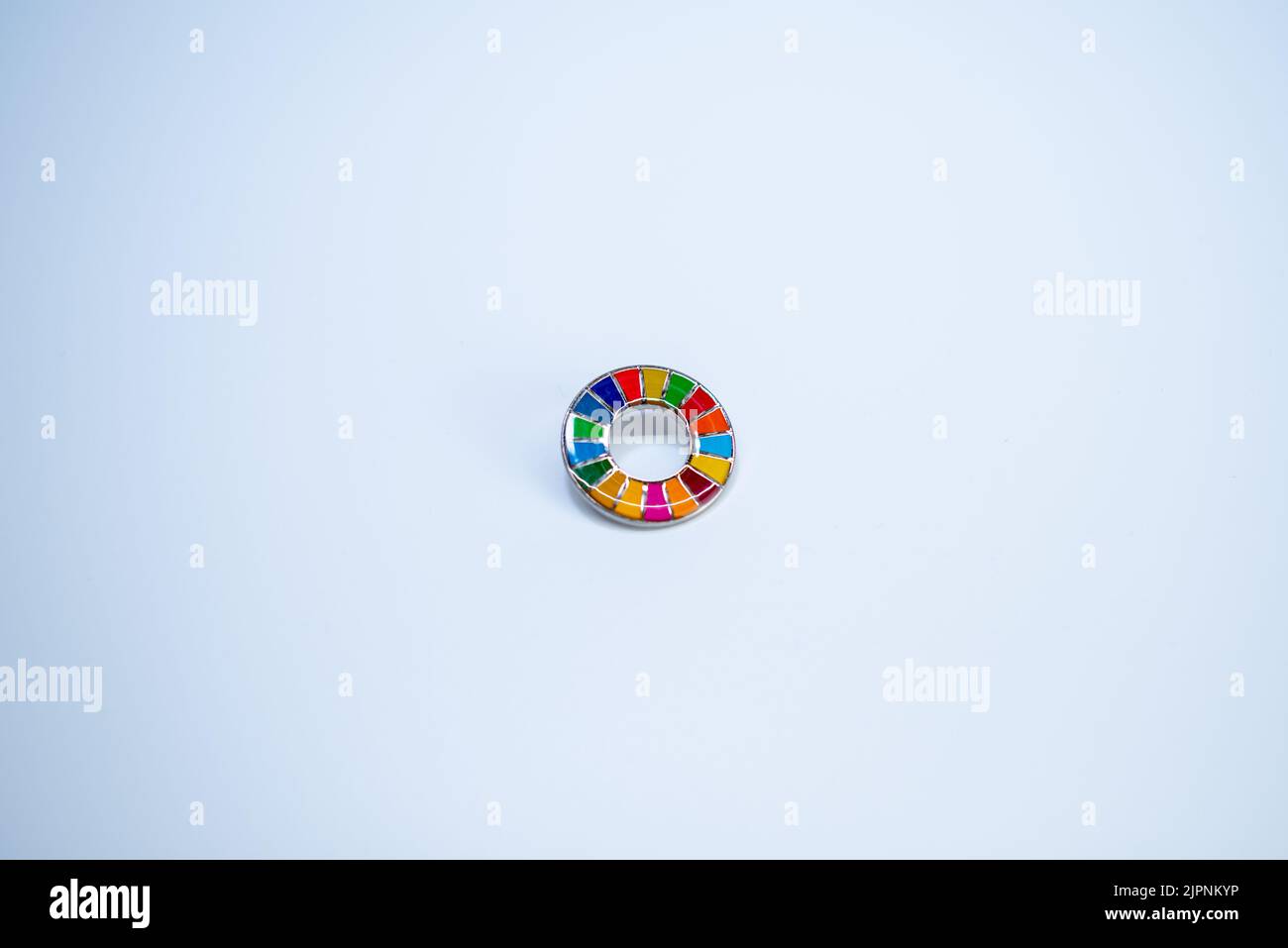 Close up of the SDGs Badge,SDGs icon,Sustainable development goals SDGs ...