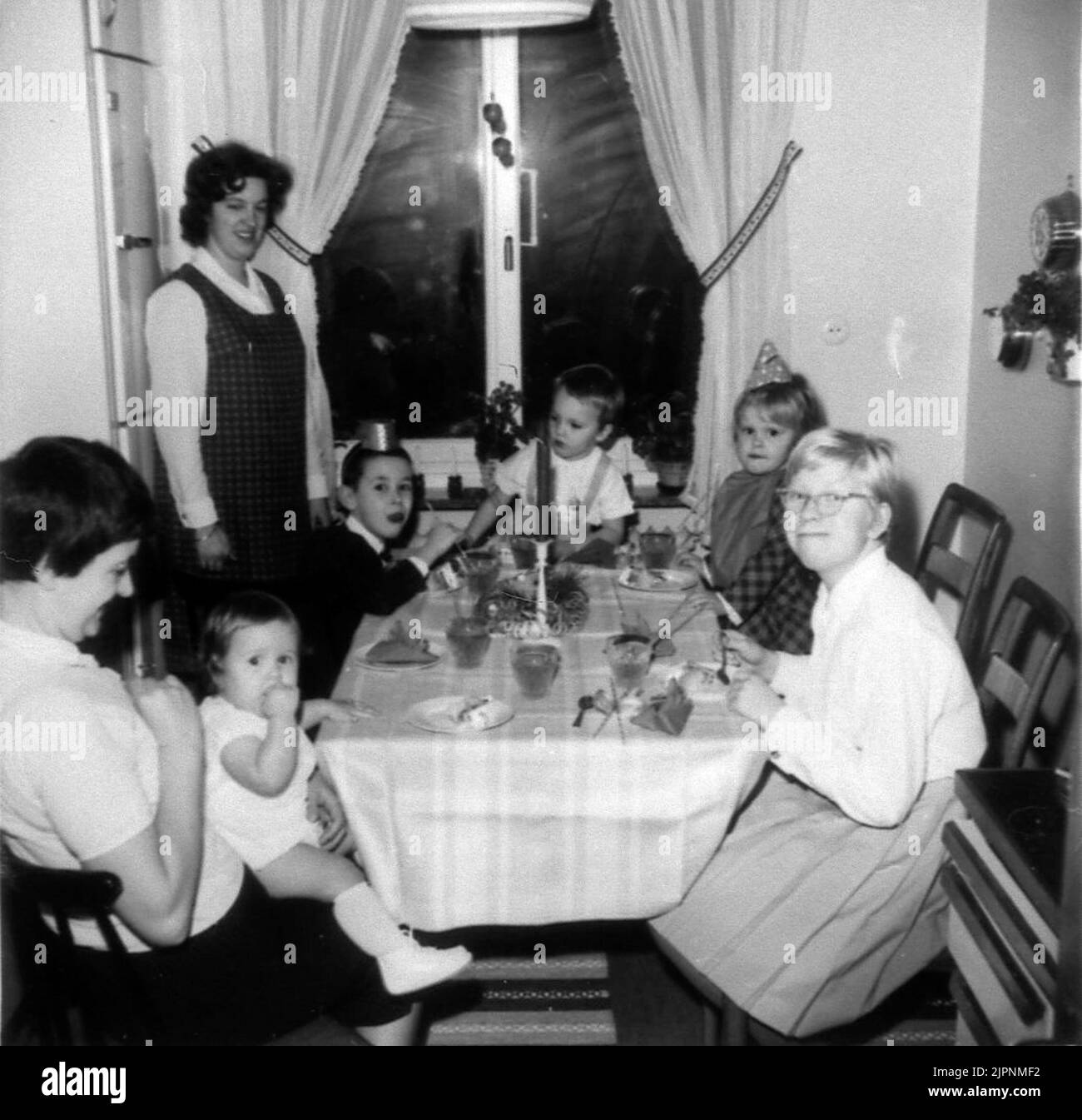 Children party decorations Black and White Stock Photos & Images - Alamy