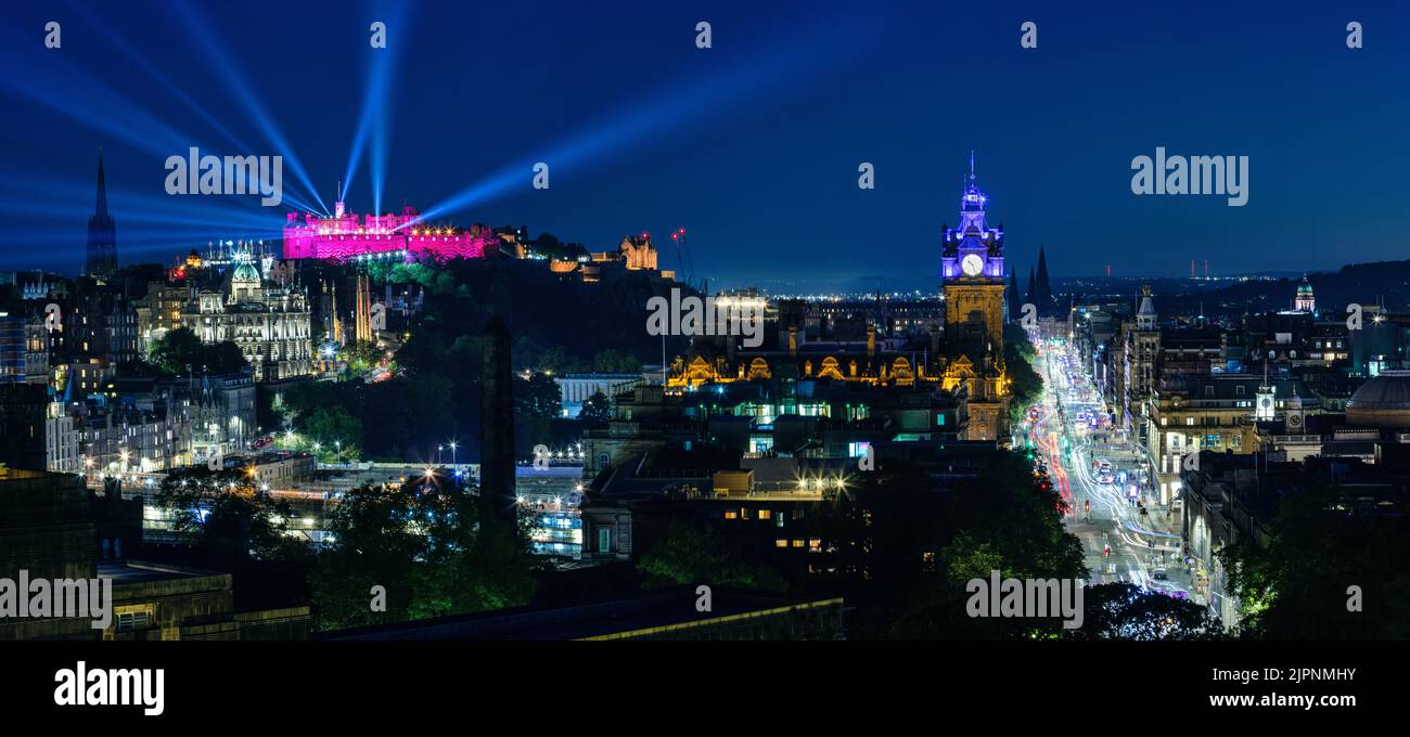 Panoramic View of the capital city of Scotland - Edinburgh Stock Photo ...
