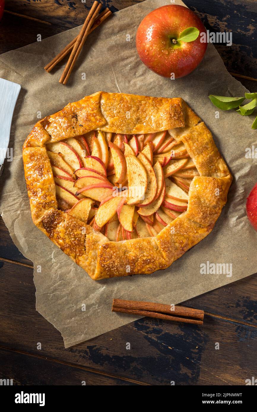 Homemade Organic Fall Apple Galette Pastry with Cinnamon Stock Photo ...