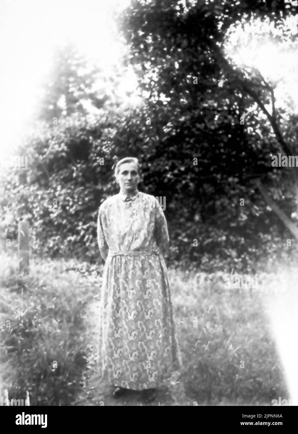 Betty Andersdtr b 1874, wife of Albert Johansson in the garden. Betty ...