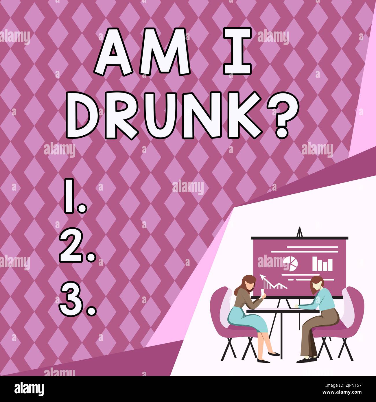 Conceptual caption Am I Drunk, Business overview Doubtful if my alcohol levels are high ...