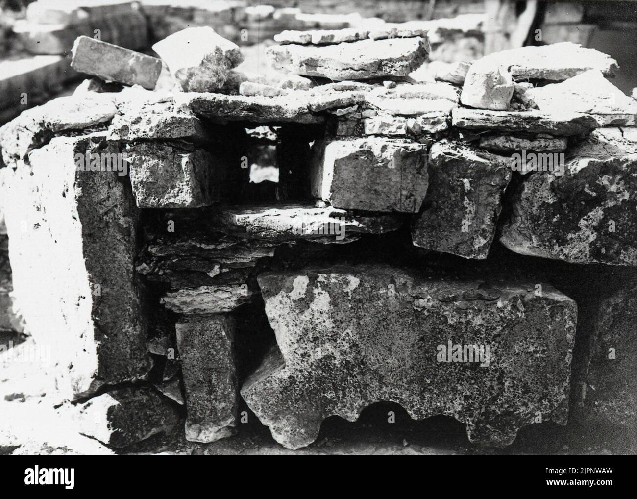 Eastern Cross Wall. Portal stone and murk channel on the eastern side ...