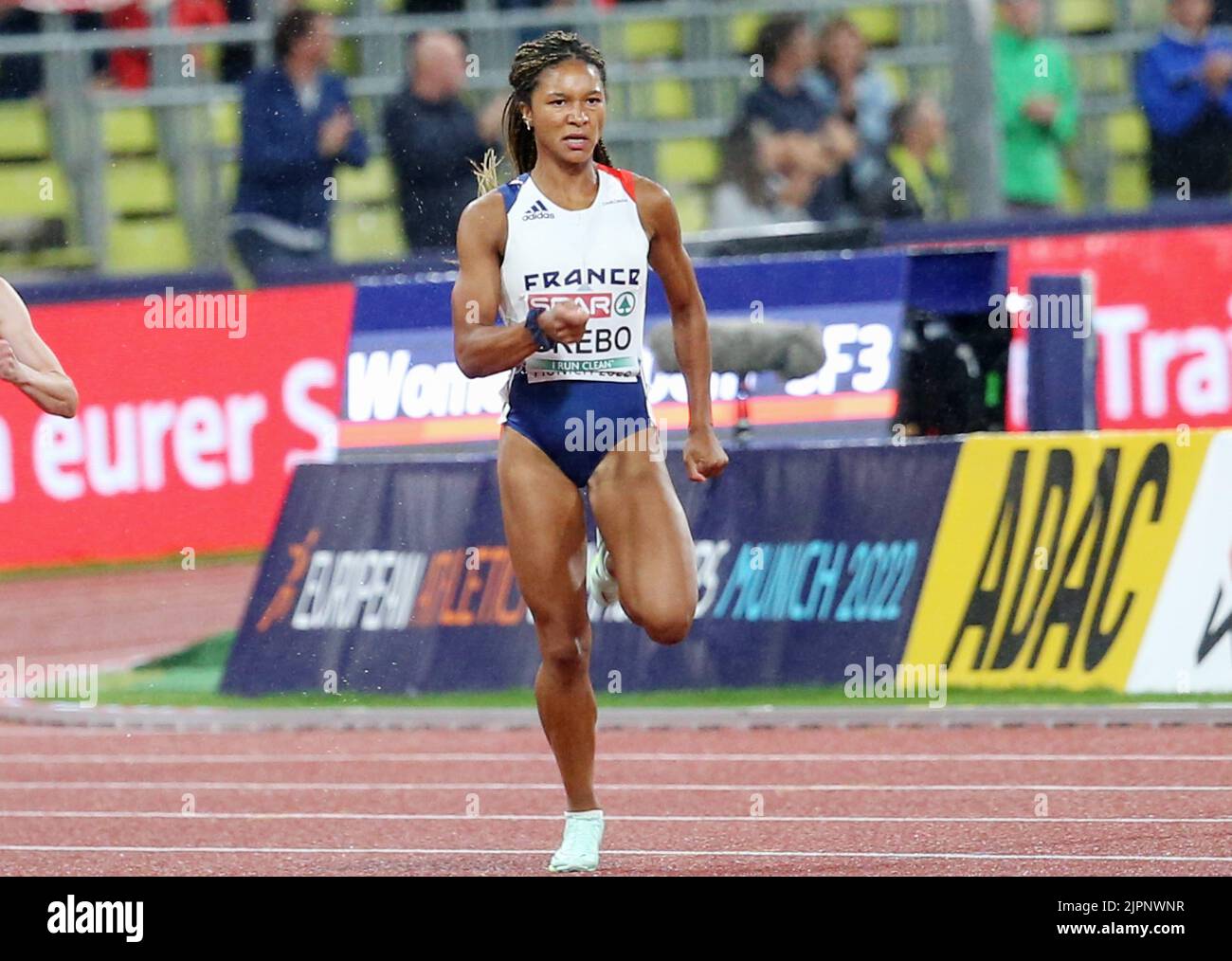 Shana Grebo of France during the Athletics, Women's 200m at the ...