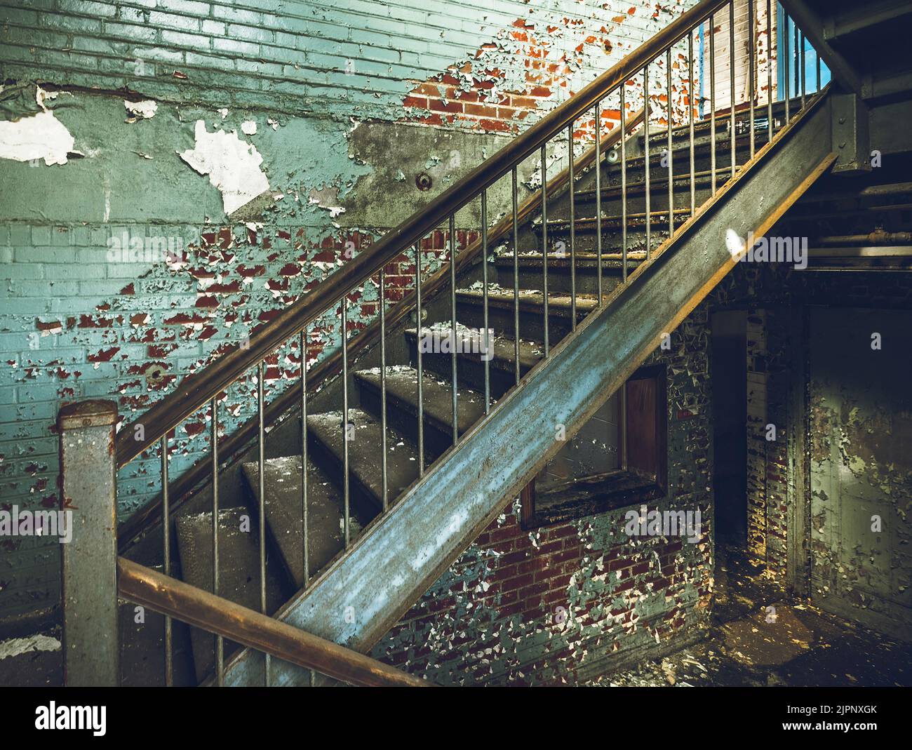 An old wooden stairs in an old house Stock Photo - Alamy