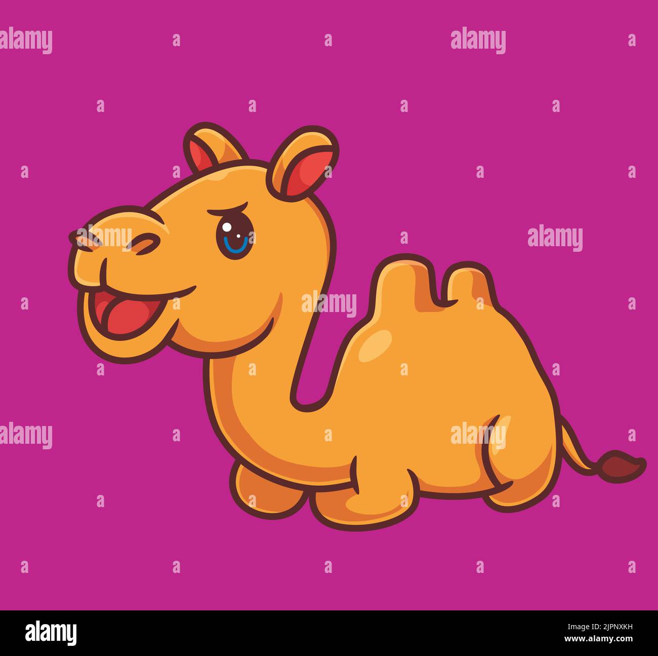 cute camel take a rest sitting. isolated cartoon animal illustration ...