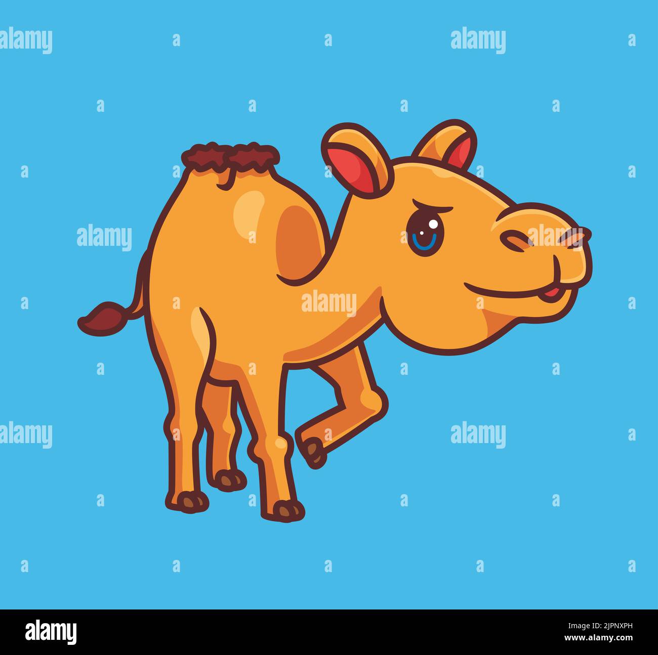 cute camel walking curious. isolated cartoon animal illustration. Flat ...