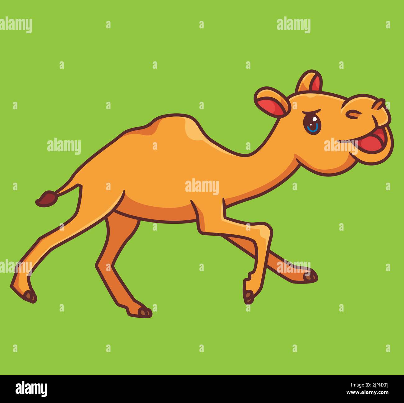 cute running camel. isolated cartoon animal illustration. Flat Style ...