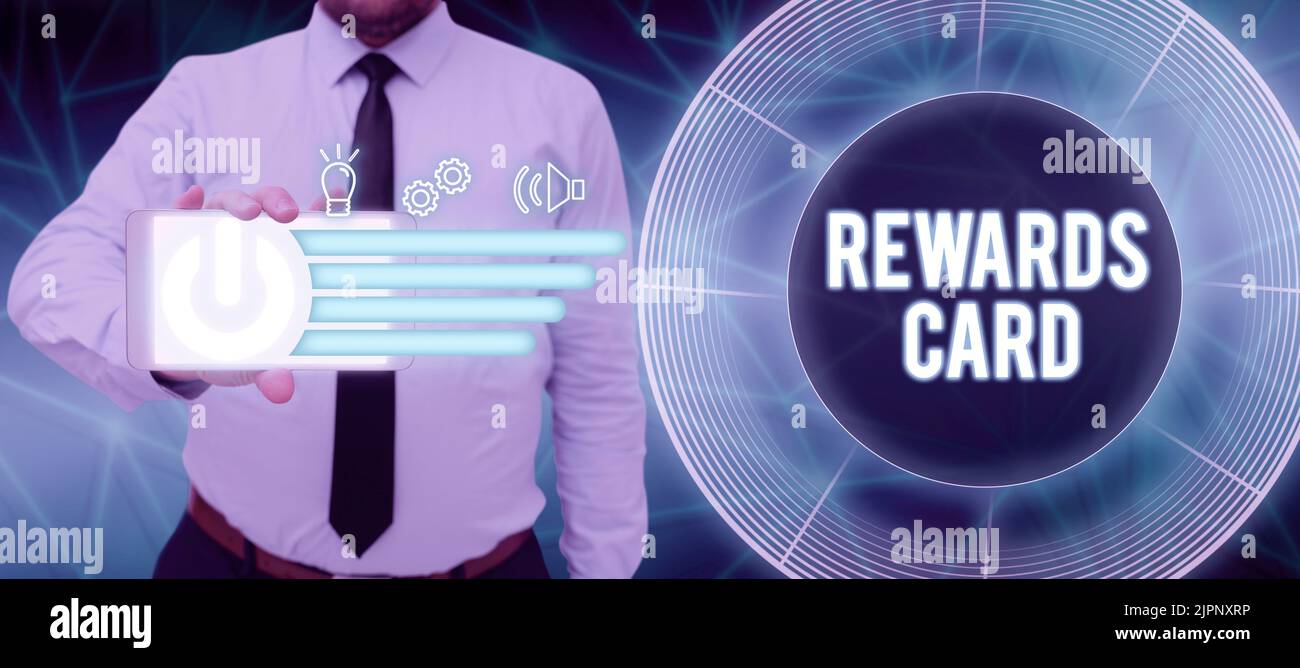 Conceptual display Rewards Card, Business concept Help earn cash points ...