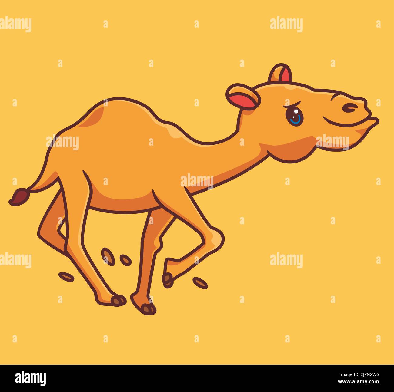 cute camel run really fast. isolated cartoon animal illustration. Flat ...