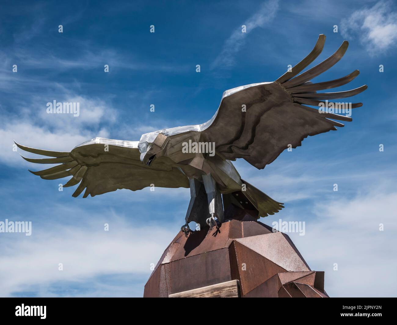 The image is of the Stein Adler eagle sculpture at Filzen Alm en-route ...