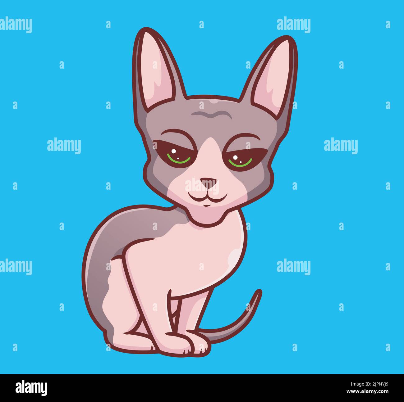 cute sphinx cat sitting. isolated cartoon animal illustration. Flat ...