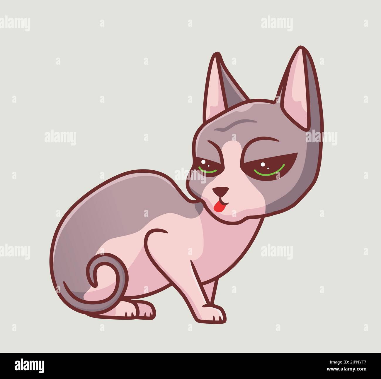cute cat sphinx mocking. isolated cartoon animal illustration. Flat ...