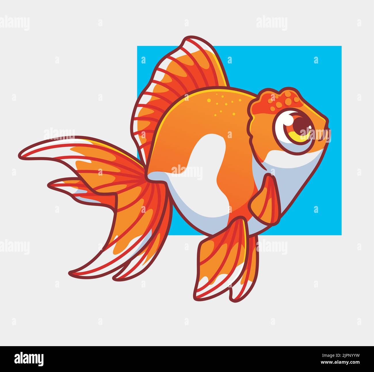 cute gold fish orange. isolated cartoon animal illustration. Flat Style ...