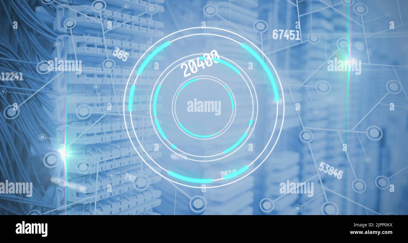 Multiple changing numbers over round scanner and network of connections ... Multiple changing numbers over round scanner and network of connections ...