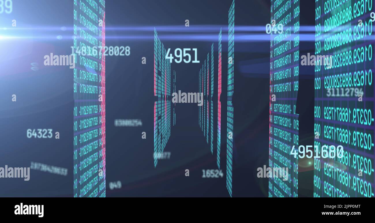 Image of numbers changing over data processing on computer servers Stock Photo - Alamy