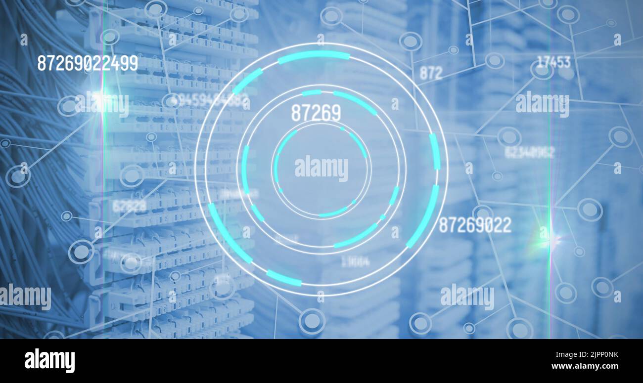 Multiple changing numbers over round scanner and network of connections ... Multiple changing numbers over round scanner and network of connections ...