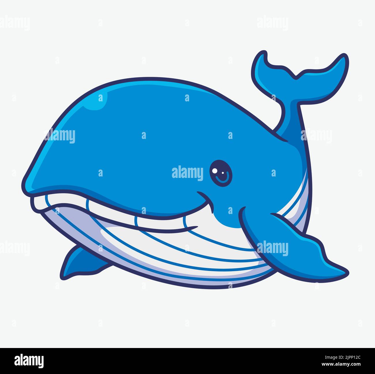 cute blue whale funny. isolated cartoon animal illustration. Flat Style ...