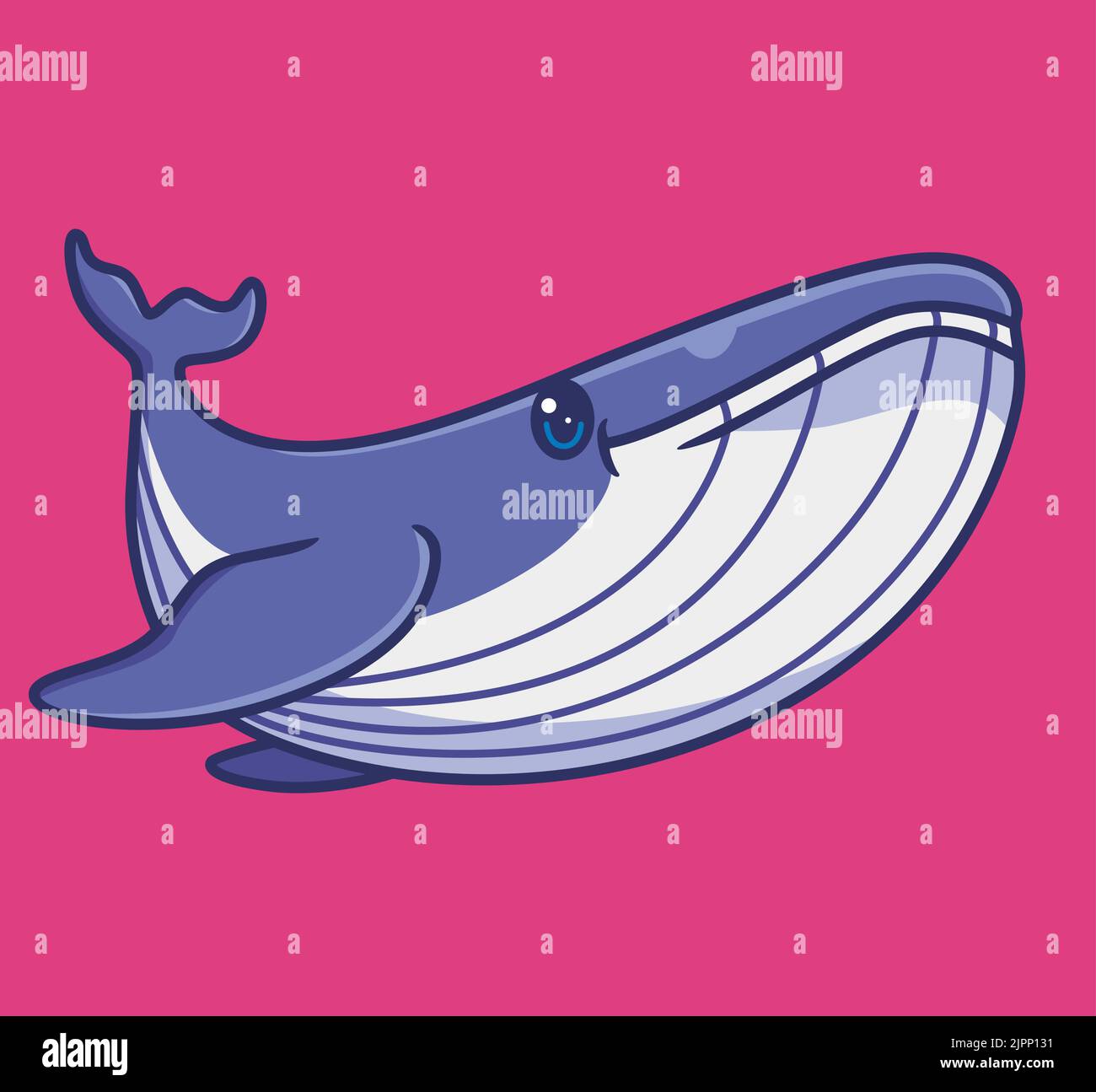 cute blue whale nature. isolated cartoon animal illustration. Flat ...