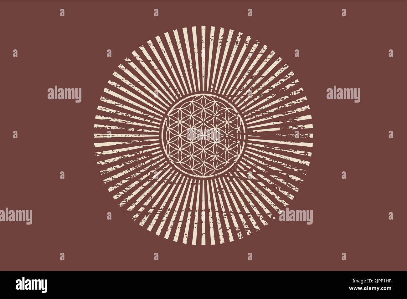 Flower of life, retro spiritual mandala, Sacred Geometry. Vintage ...