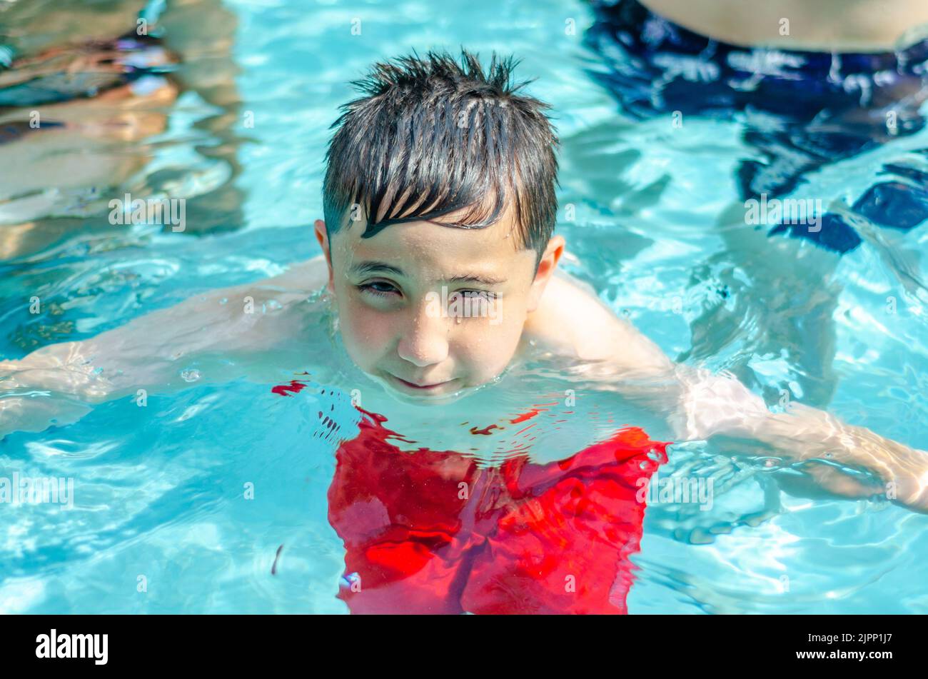 Boy swimmer outdoors portrait hi-res stock photography and images - Alamy