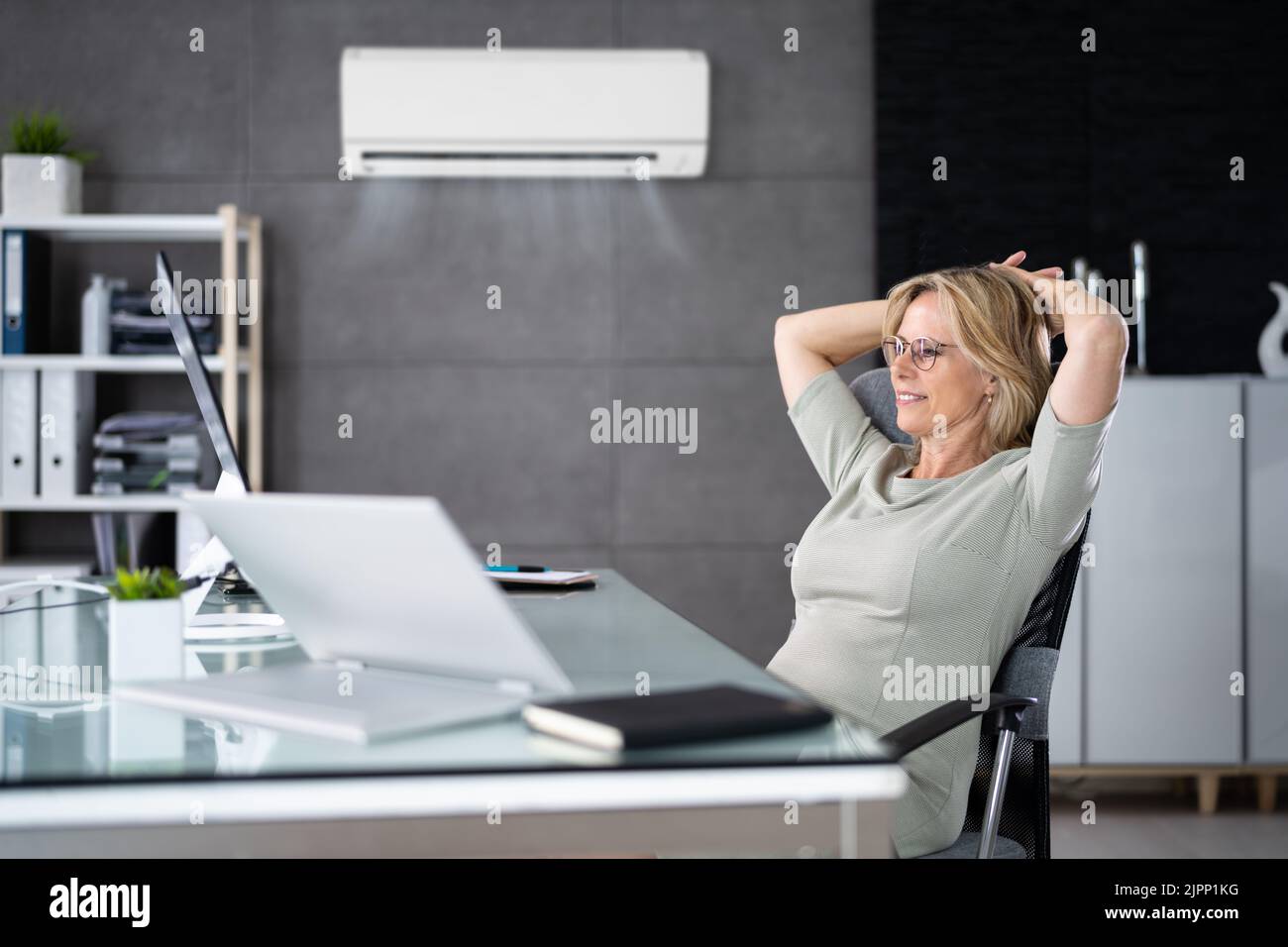 Air Conditioner And Room AC In Modern Office Stock Photo - Alamy