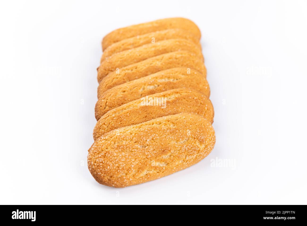 Line of handmade sugar cookies in line on white background Stock Photo ...
