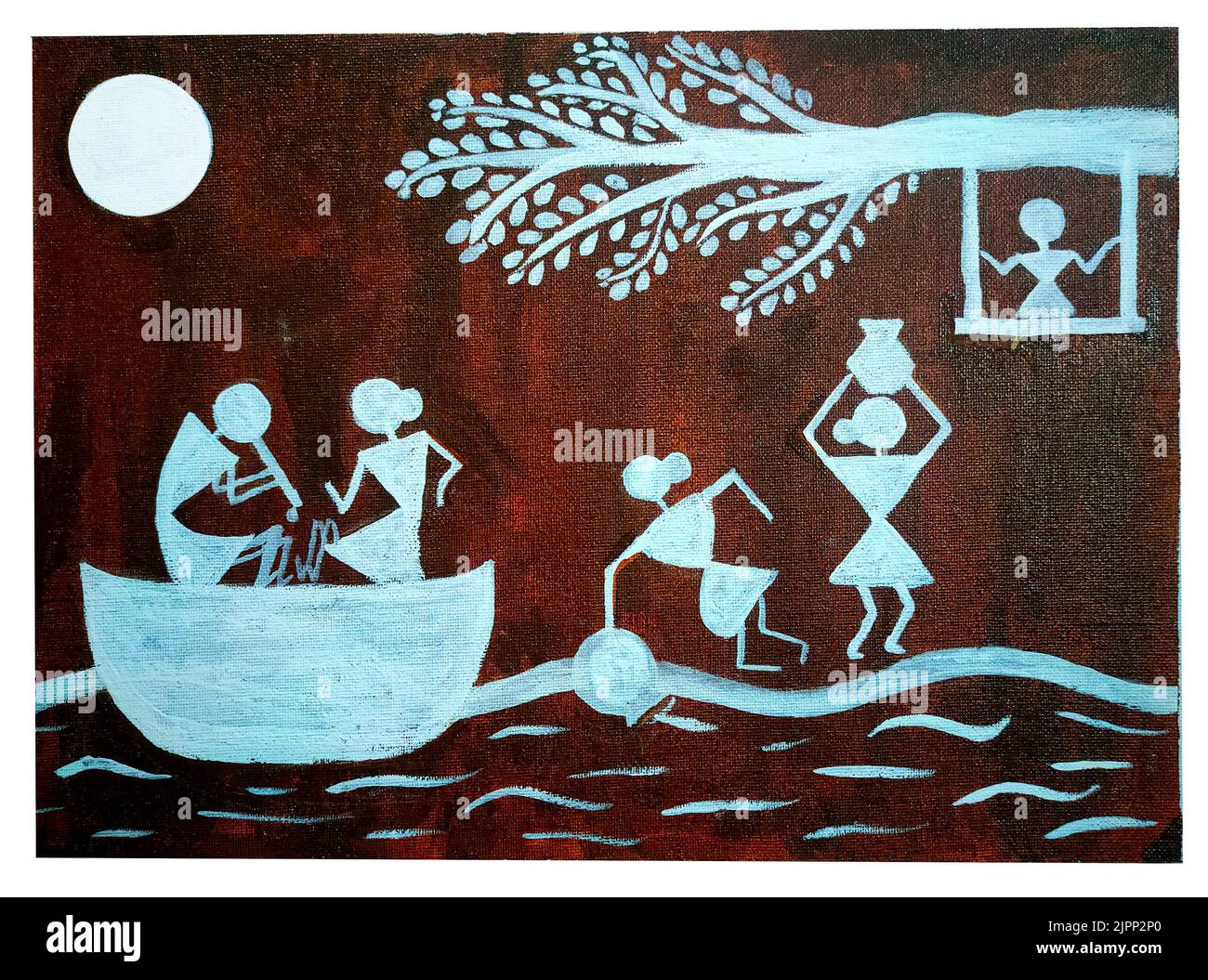 Tribal art of India - Warli art Stock Photo - Alamy