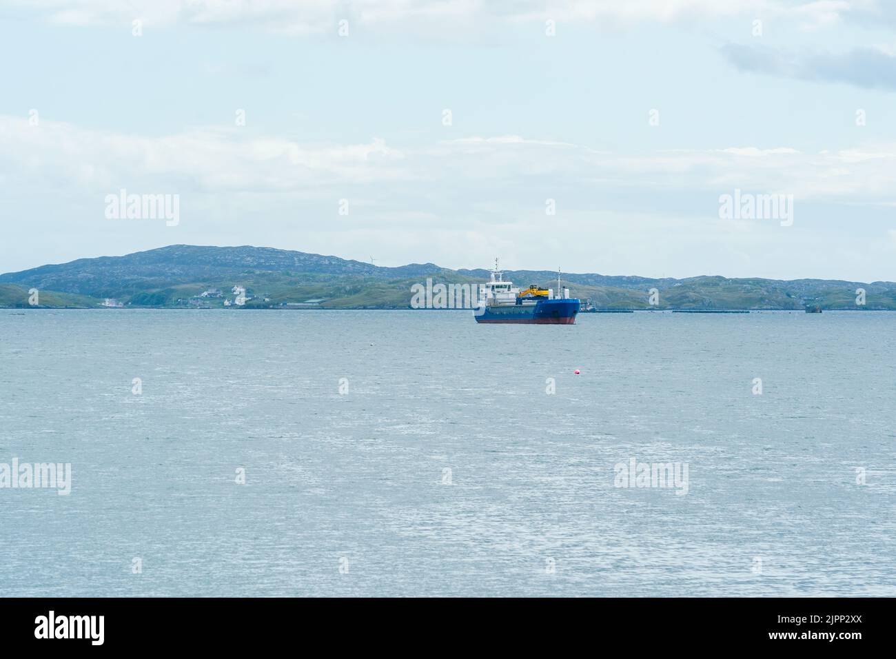 A ferry on the sea loch in Tarbert, Isle of Harris, Scotland Stock ...