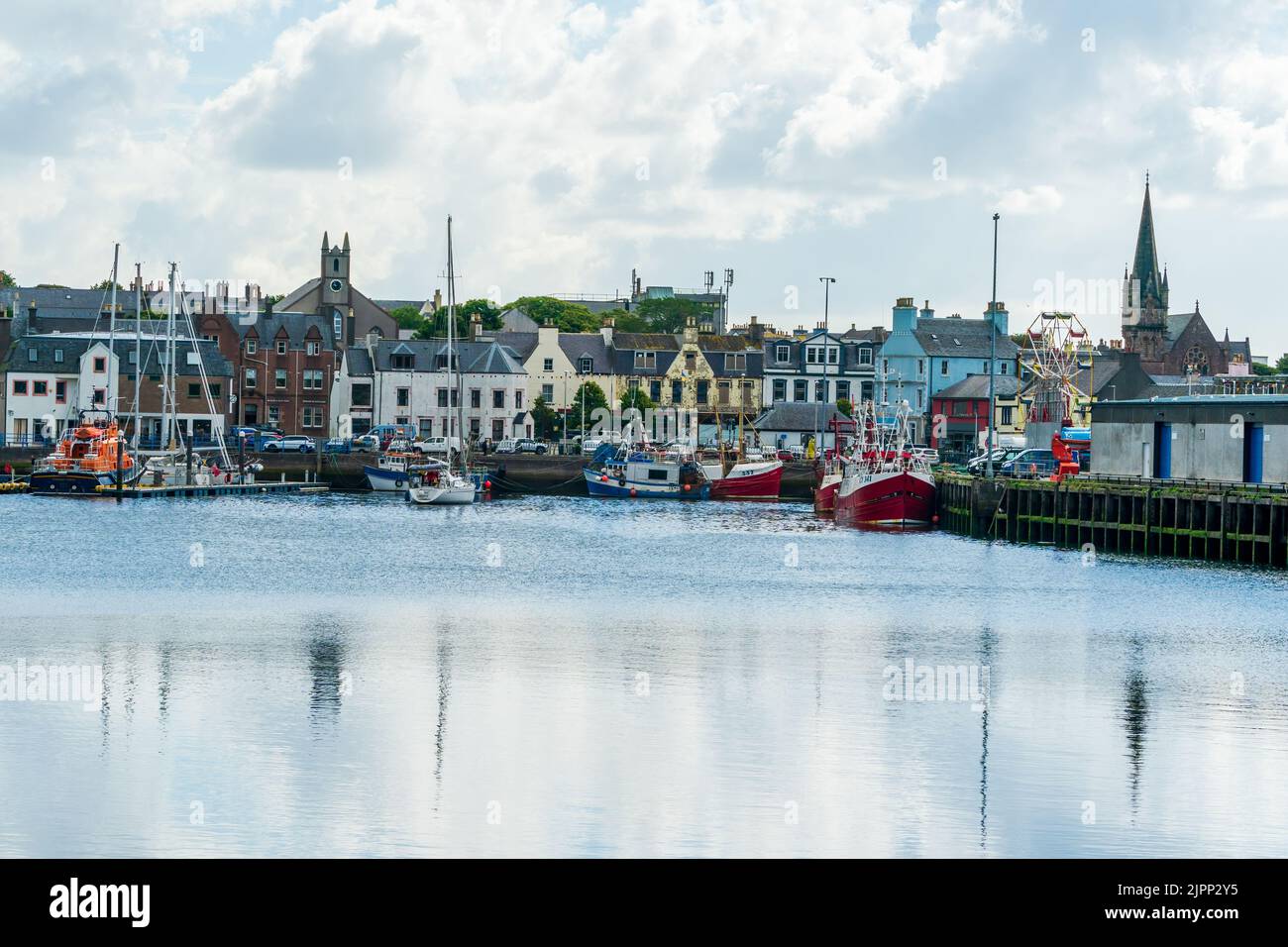 STORNOWAY, ISLE OF LEWIS, SCOTLAND, AUGUST 05, 2022: View of harbour in ...