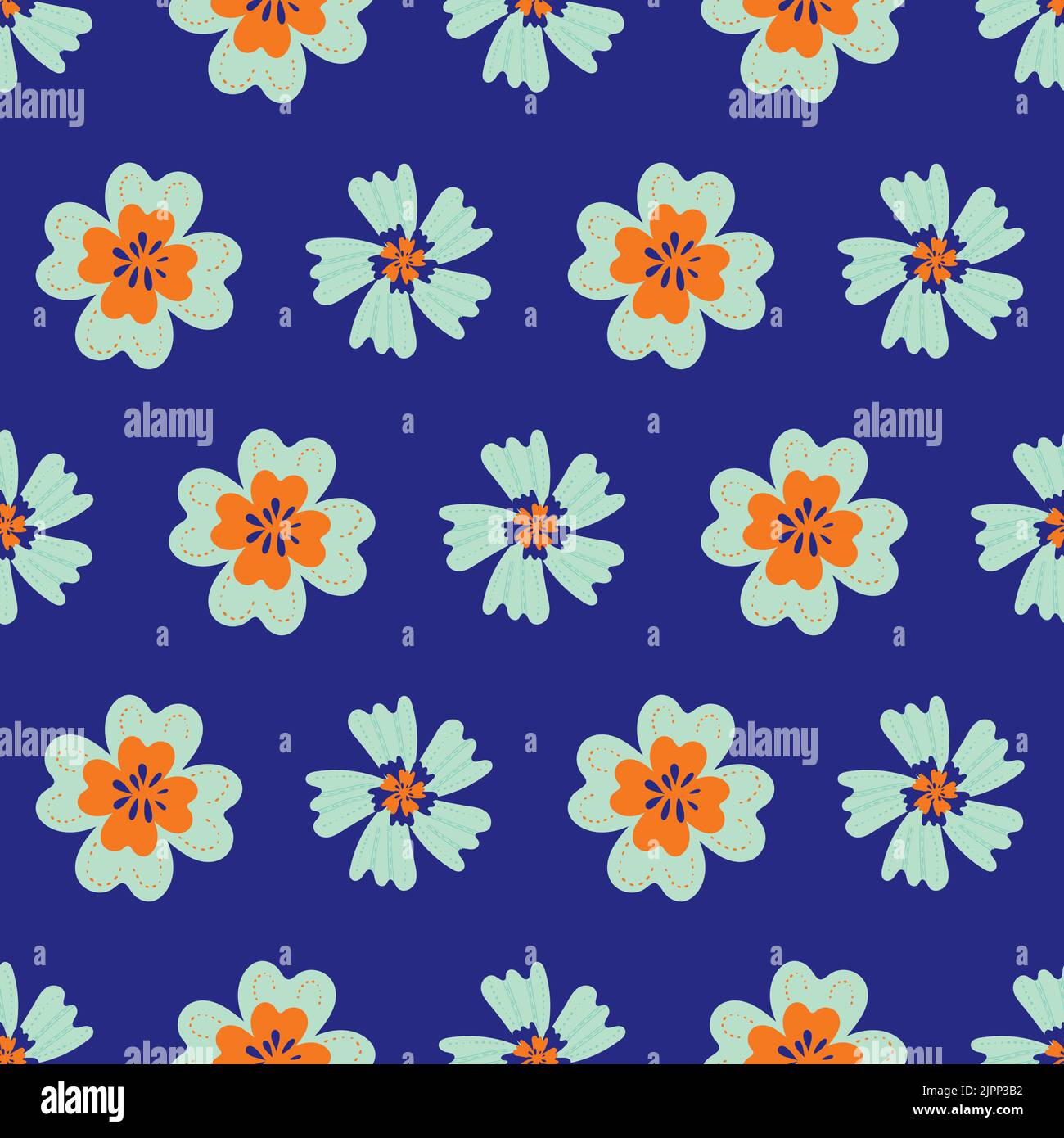 Abstract tropical flower vector seamless pattern background. Modern ...