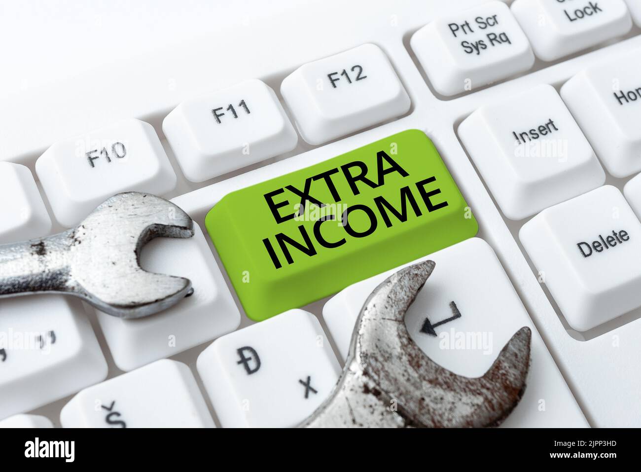 Text sign showing Extra Income, Word for Additional fund received or ...