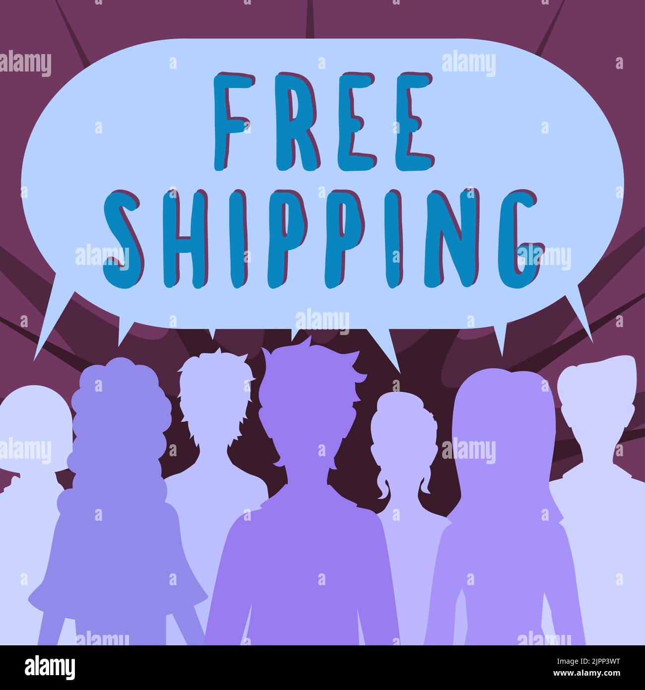 Sign displaying Free Shipping, Word Written on Freight Cargo ...