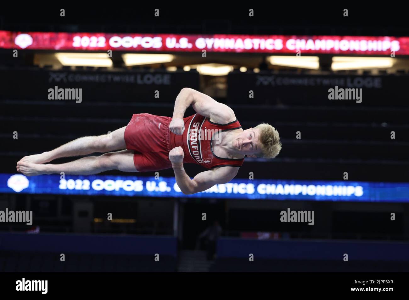August 18, 2022: Riley Loos from Stanford competes during men's ...