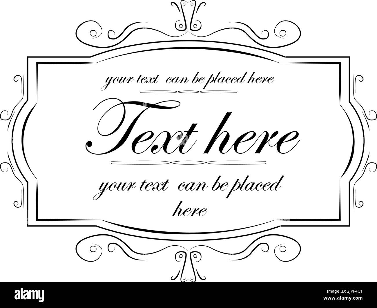 Template with text, isolated empty field, vector ornaments ...