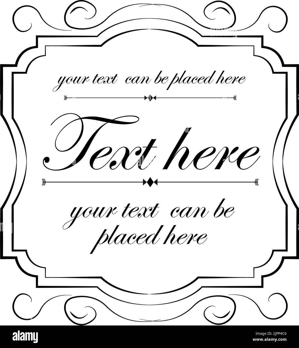 Template with text, isolated empty field, vector ornaments ...