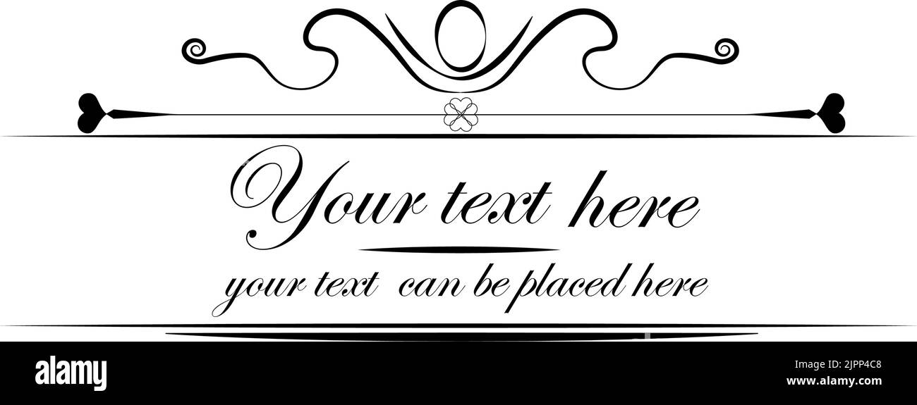 Template with text, isolated empty field, vector ornaments ...