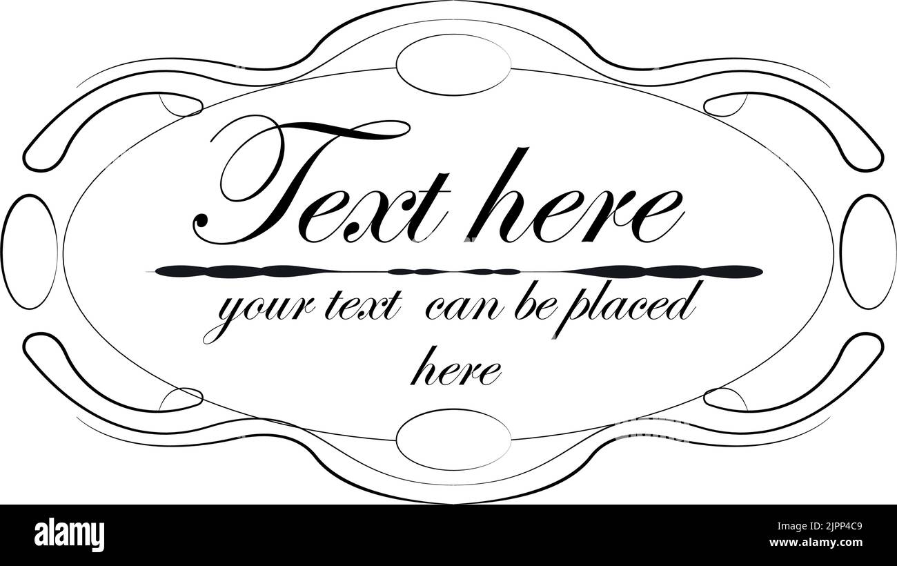 Template with text, isolated empty field, vector ornaments ...