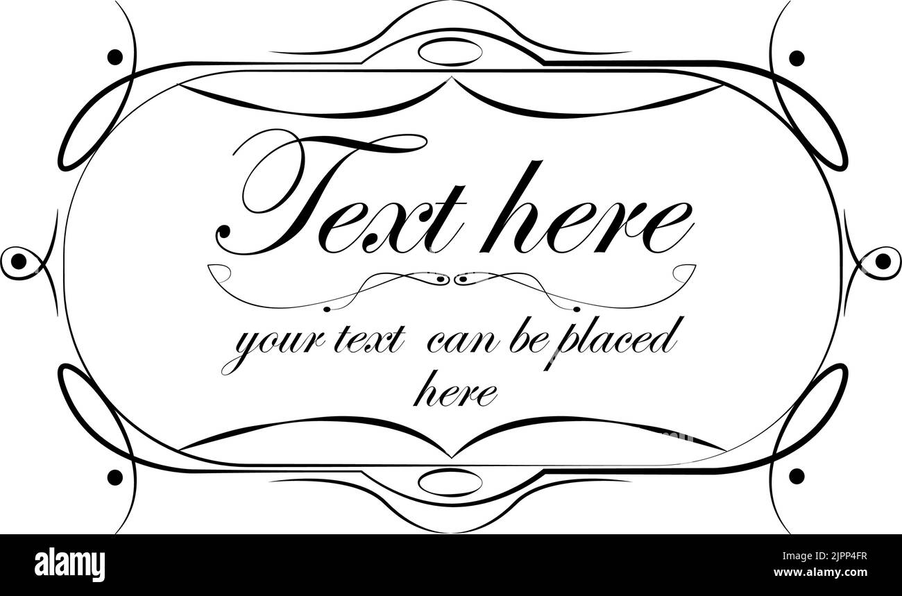 Template with text, isolated empty field, vector ornaments ...