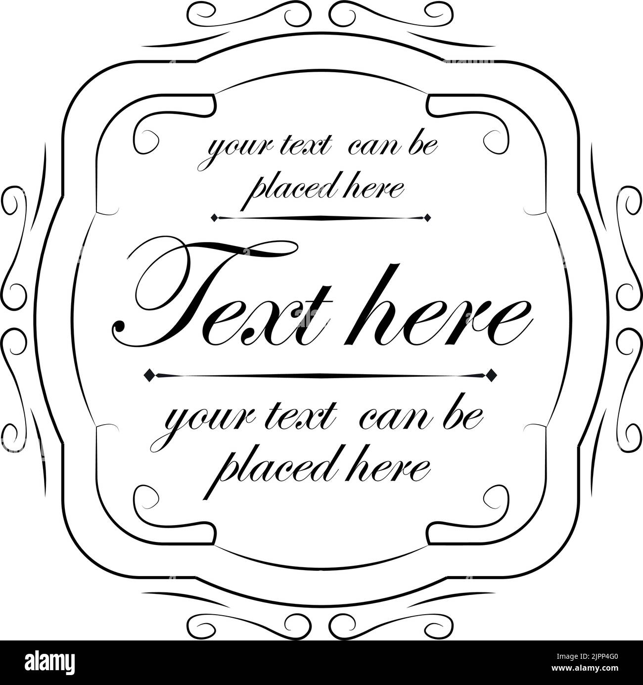 Template with text, isolated empty field, vector ornaments ...