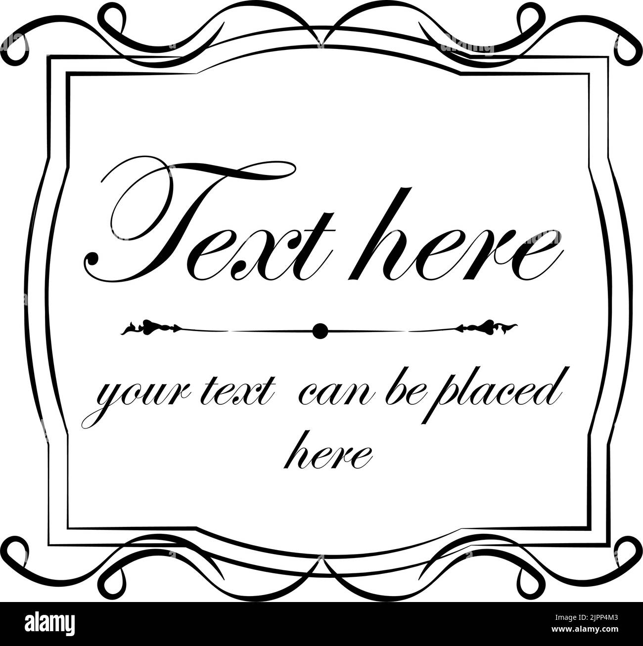 Template with text, isolated empty field, vector ornaments ...