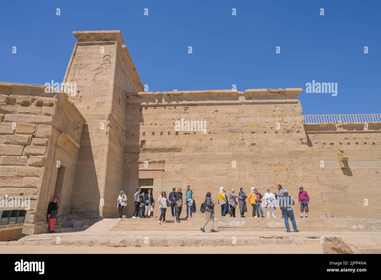 Isis-Tempel, Westfassade, Tempelanlage Philae, Assuan, Ägypten Stock ...