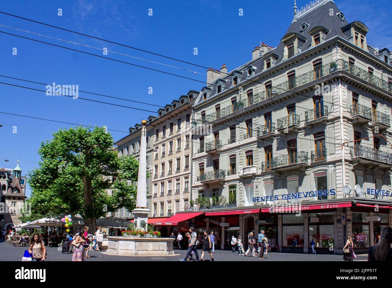 The typical historical buildings in downtown Geneva, Switzerland Stock ...
