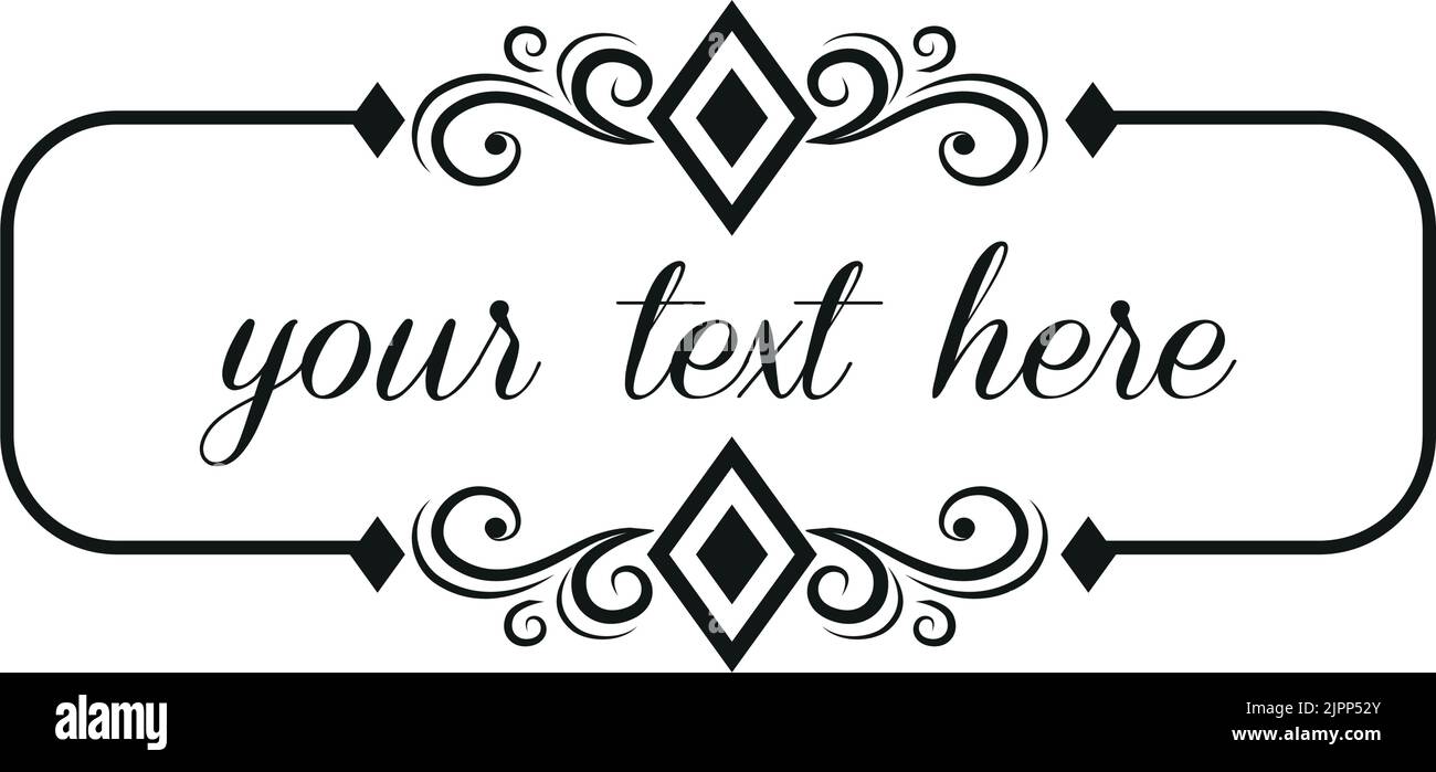 Template with text, isolated empty field, vector ornaments ...