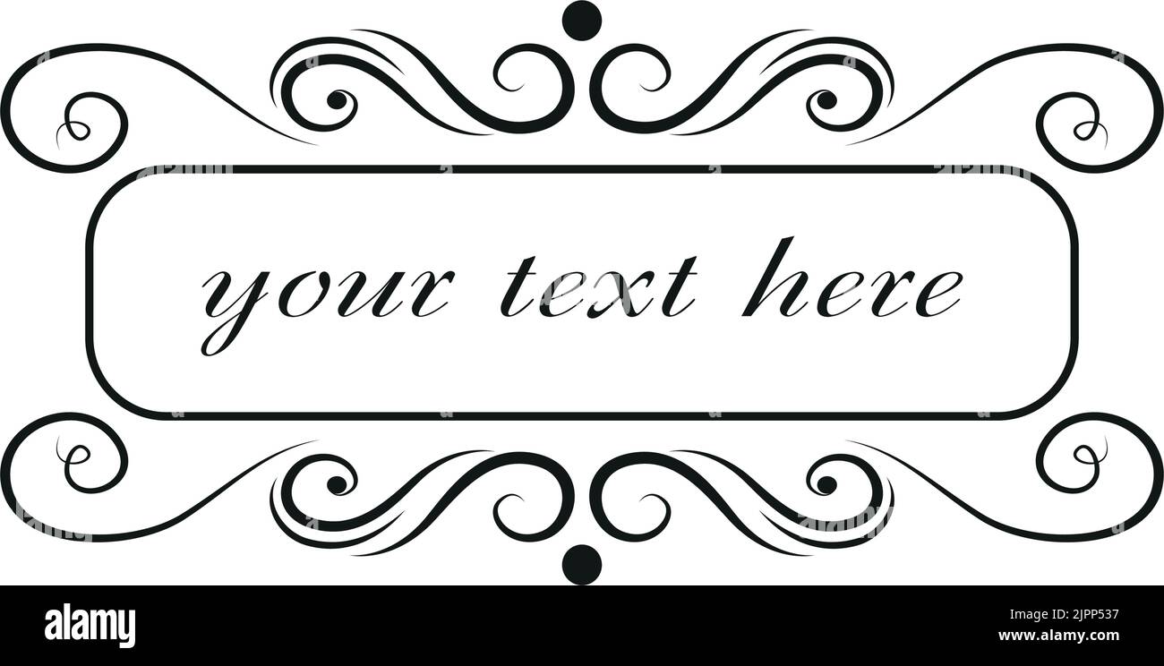 Template with text, isolated empty field, vector ornaments ...