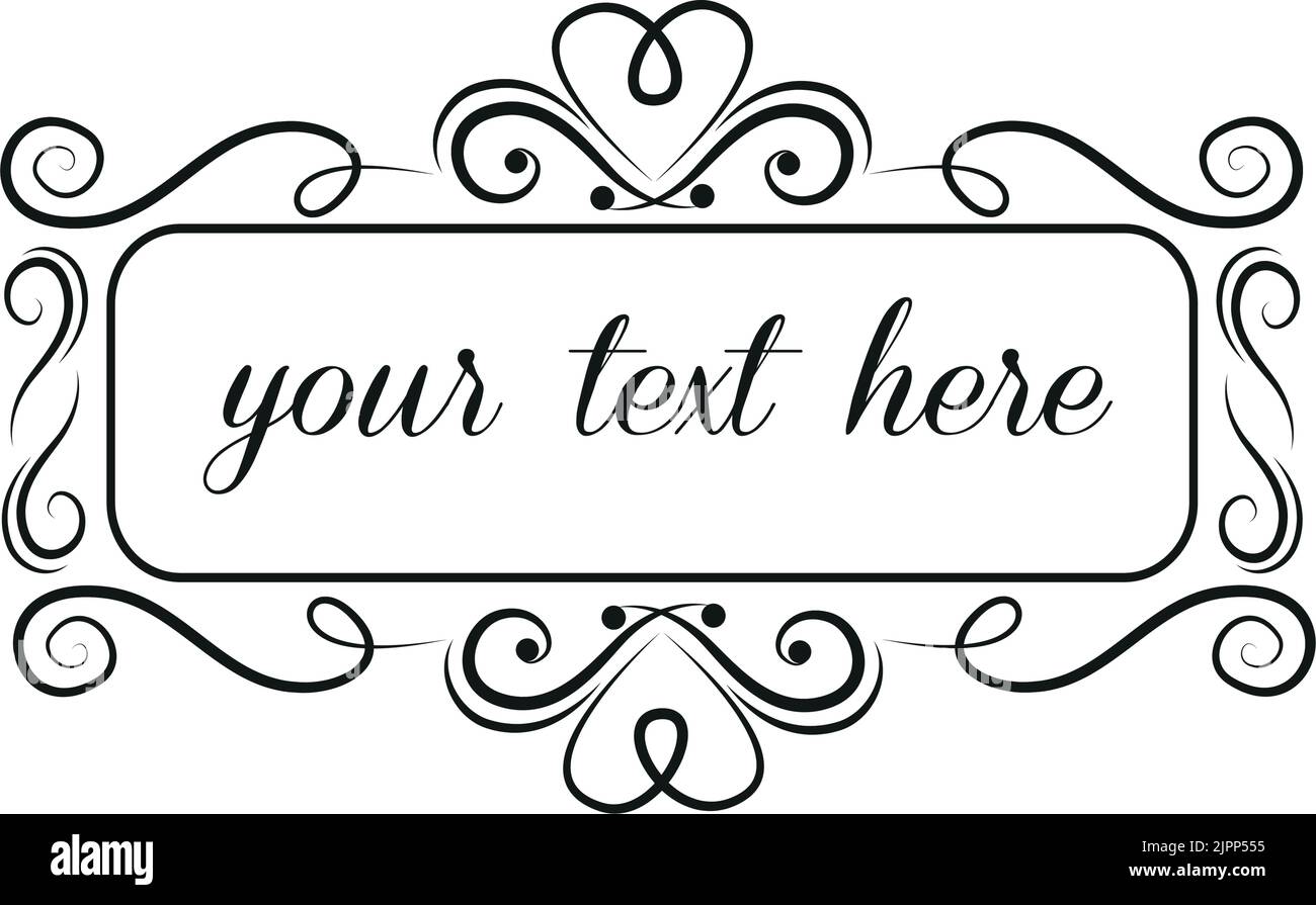 Template with text, isolated empty field, vector ornaments ...