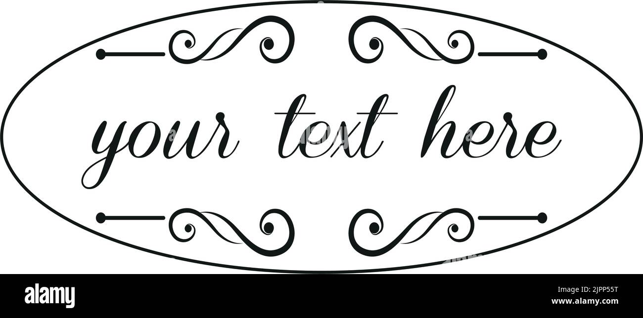 Template with text, isolated empty field, vector ornaments ...