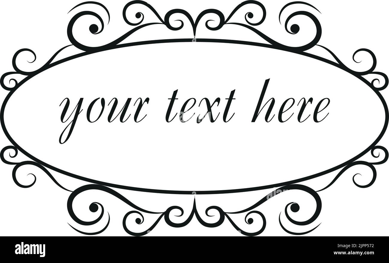 Template with text, isolated empty field, vector ornaments ...