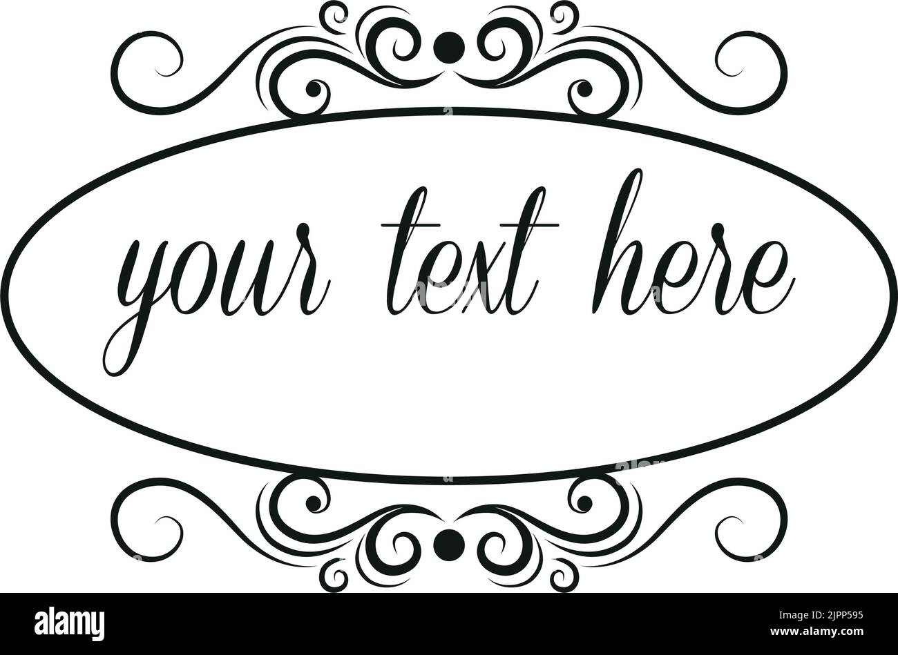 Template with text, isolated empty field, vector ornaments ...